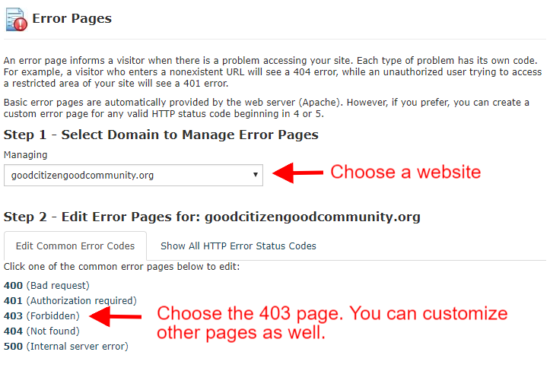 Allow or Block users from certain countries. Customize your 403 Page.