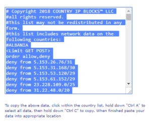 Allow or Block users from certain countries. Customize your 403 Page.